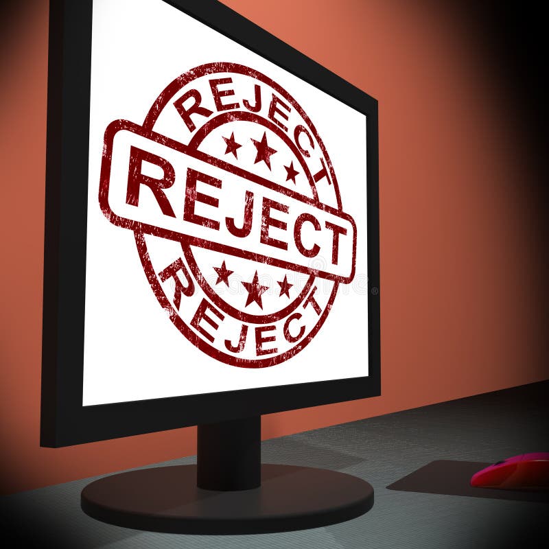 Reject on Monitor Shows Disallowed Stock Illustration - Illustration of ...