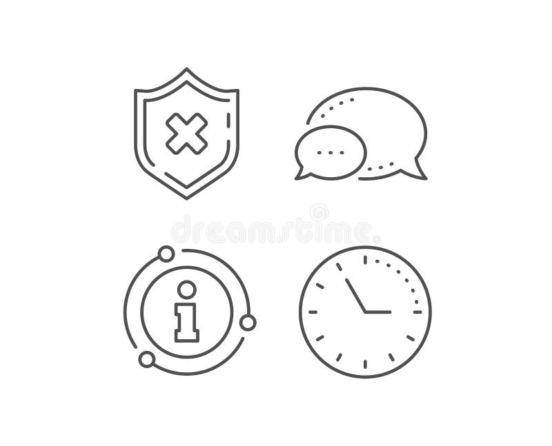 Reject Protection Line Icon. Decline Shield Sign. Vector Stock Vector ...