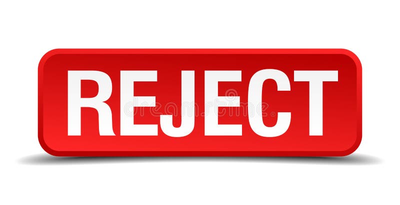 Reject button stock vector. Illustration of banner, website - 121049817