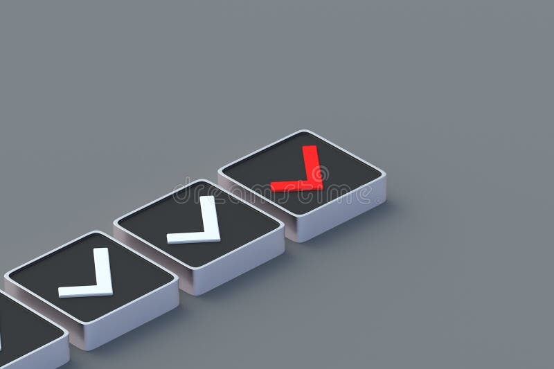 Reject Startup Project. Red Check Mark on Button. Unsuccessful Check ...