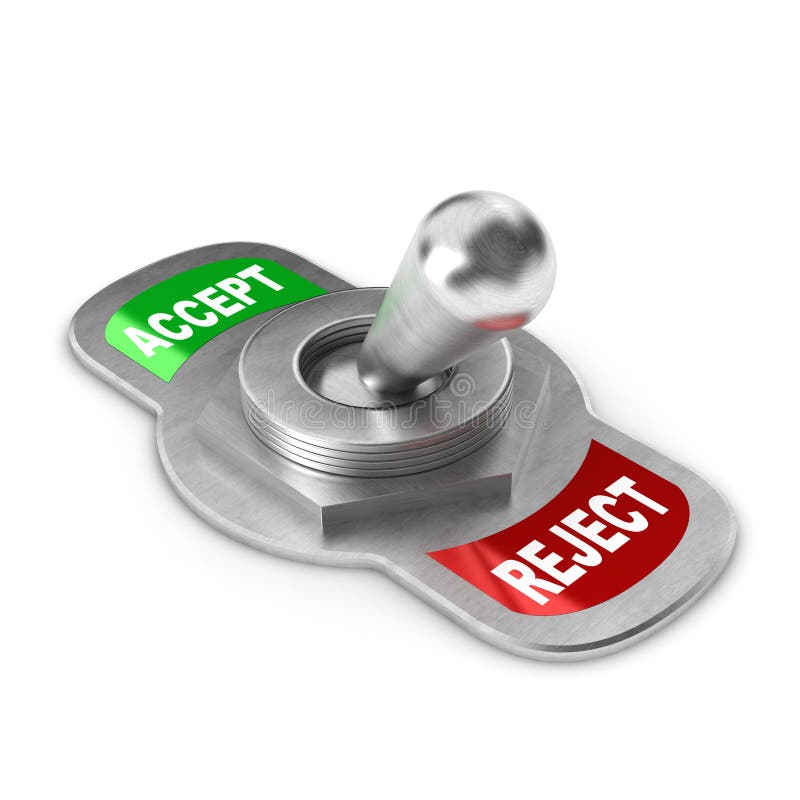 Accept vs Reject Switch stock illustration. Illustration of disapprove ...