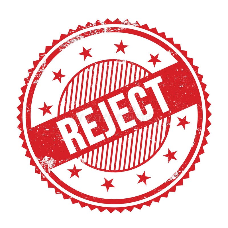 REJECT Text Written on Red Grungy Round Stamp Stock Illustration ...