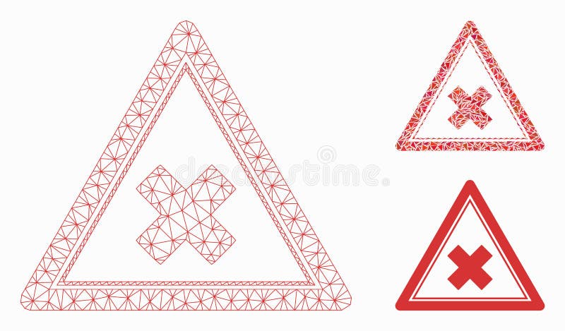 Reject Triangle Vector Mesh Network Model and Triangle Mosaic Icon ...