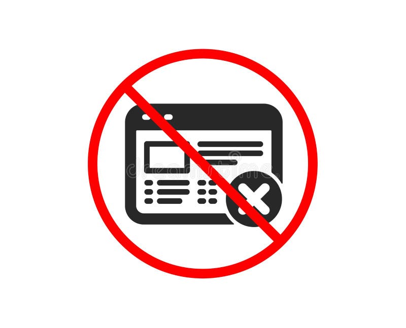 Reject Web Page Line Icon. No Internet Sign. Vector Stock Vector ...