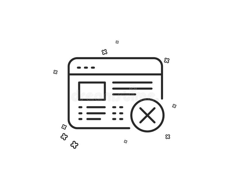 Reject Web Page Line Icon. No Internet Sign. Vector Stock Vector ...
