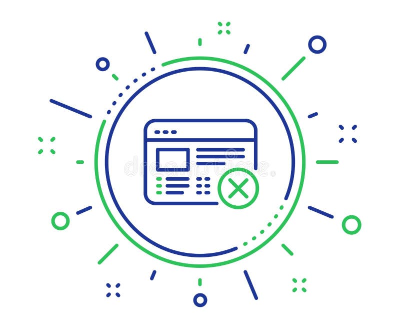 Reject Web Page Line Icon. No Internet Sign. Vector Stock Vector ...