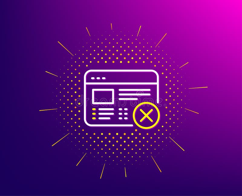 Reject Web Page Line Icon. No Internet Sign. Vector Stock Vector ...