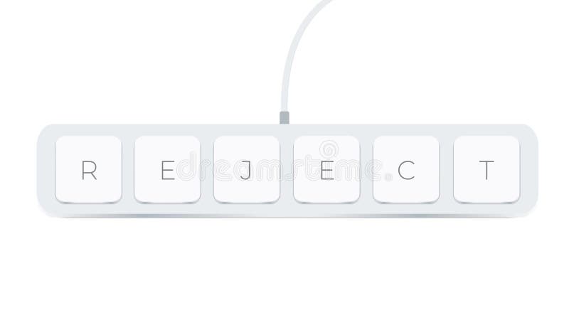 Reject Word Written with Computer Buttons Over White Background Stock ...