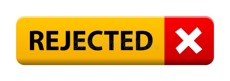 Rejected button stock vector. Illustration of approve - 201192525