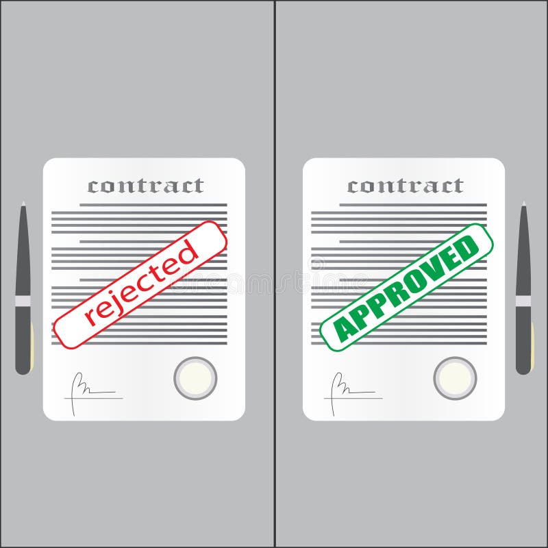 Rejected and Approved Contract Stock Vector - Illustration of ...