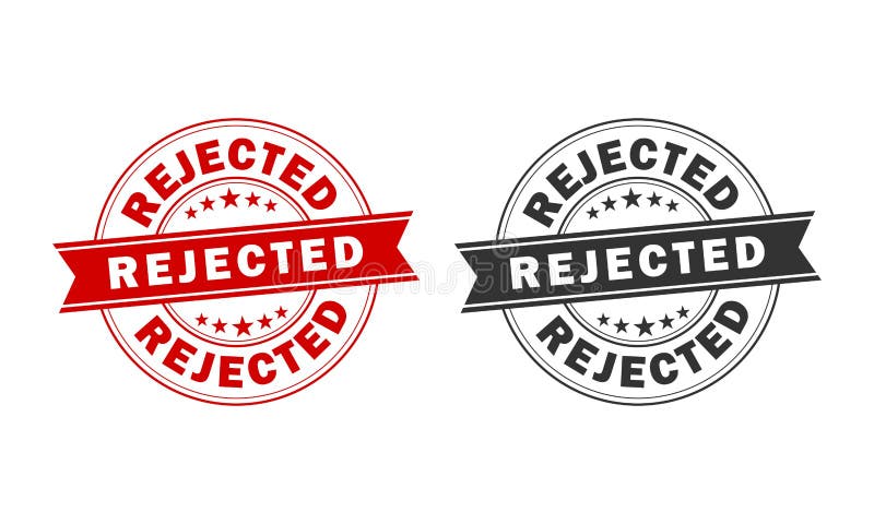 Rejected badge stock vector. Illustration of design - 263549868