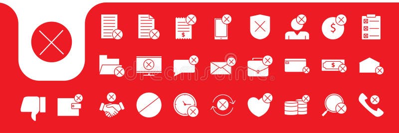 Rejected Flat Modern Icon Vector Designs Stock Illustration ...
