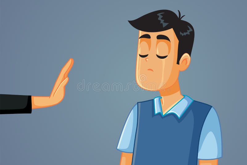 Rejected Man Feeling Sad Vector Cartoon Illustration Stock Vector ...