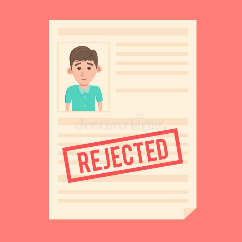 Rejected Paper Document. Cartoon Vector Illustration Stock Vector ...