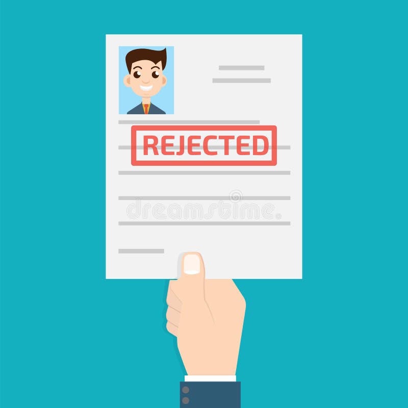 Rejected Paper in Hand. Vector Illustration Stock Vector - Illustration ...