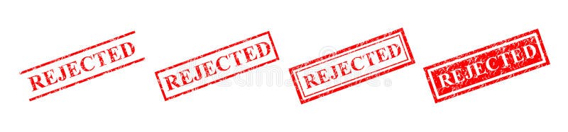 Rejected Red Stamp with Old Grungy Texture Stock Vector - Illustration ...
