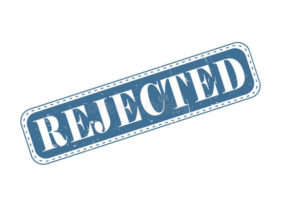 Rejected Rubber Stamp Seal on a Bar Stock Illustration - Illustration ...