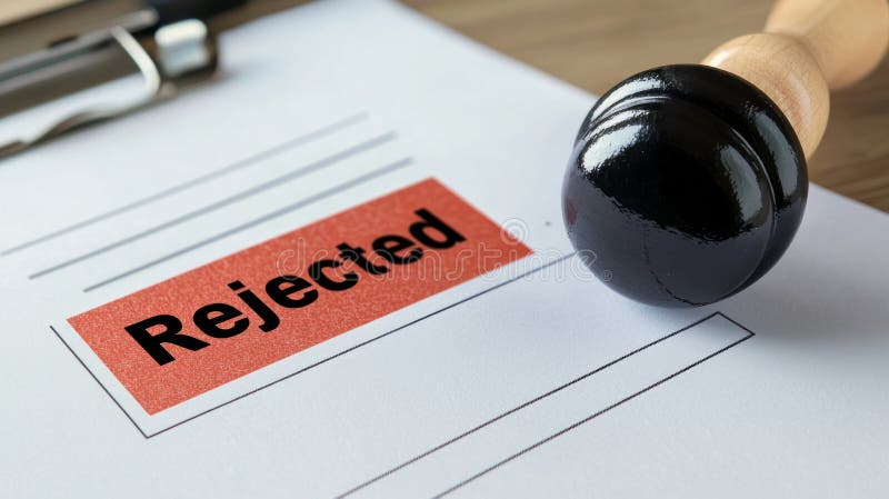 A "Rejected" Stamp on a Document or Application Stock Illustration ...