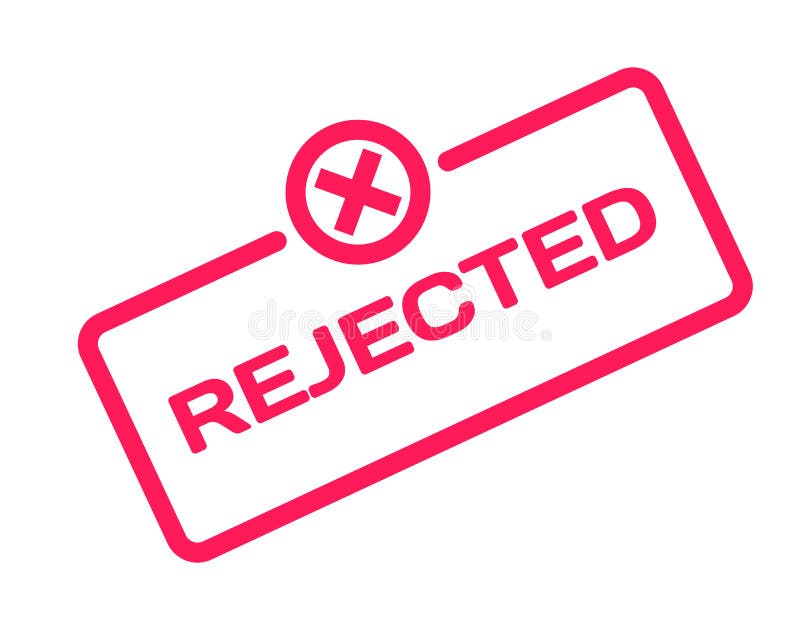 Rejected Stamp in Flat Minimalistic Style on White Background. Reject ...