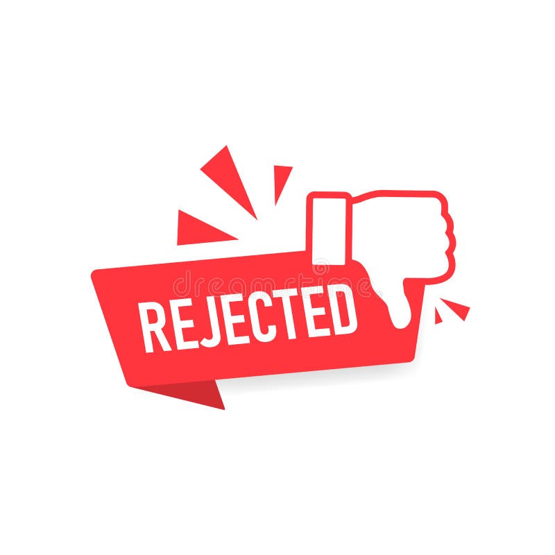 Rejected Symbol on White Background Stock Vector - Illustration of ...