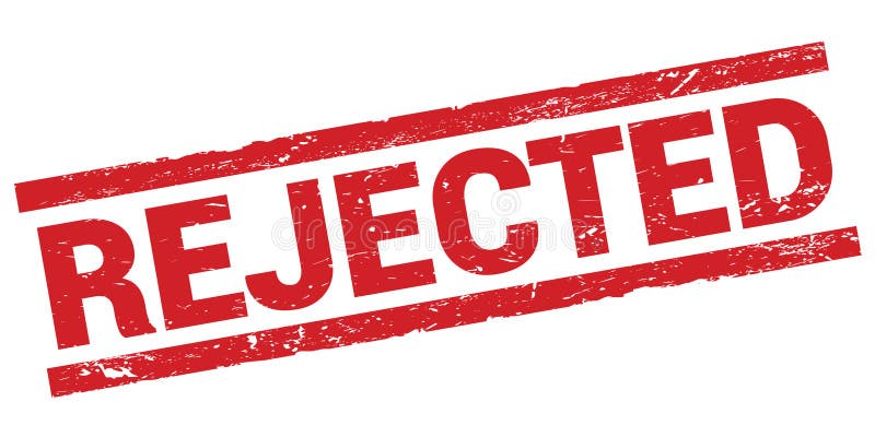 REJECTED Text on Red Rectangle Stamp Sign Stock Illustration ...