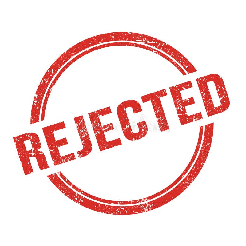 REJECTED Text Written on Red Grungy Round Stamp Stock Illustration ...
