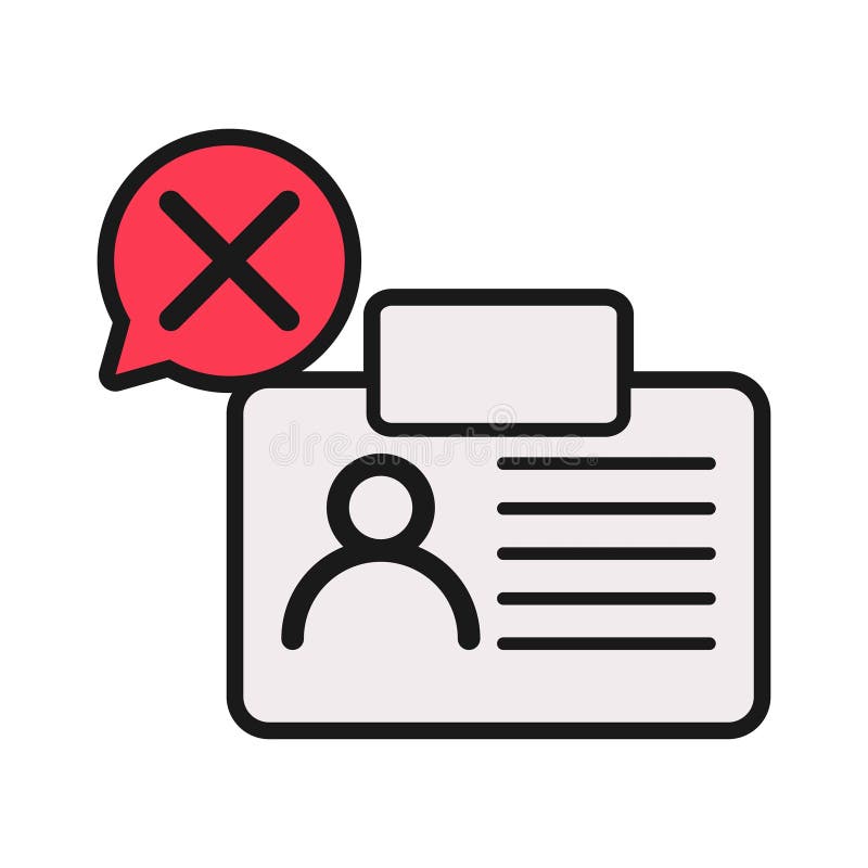 Rejected user profile icon stock vector. Illustration of cross - 386061746