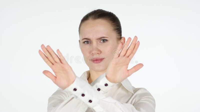 Denying Old Woman in Rejection on White Background Stock Footage ...