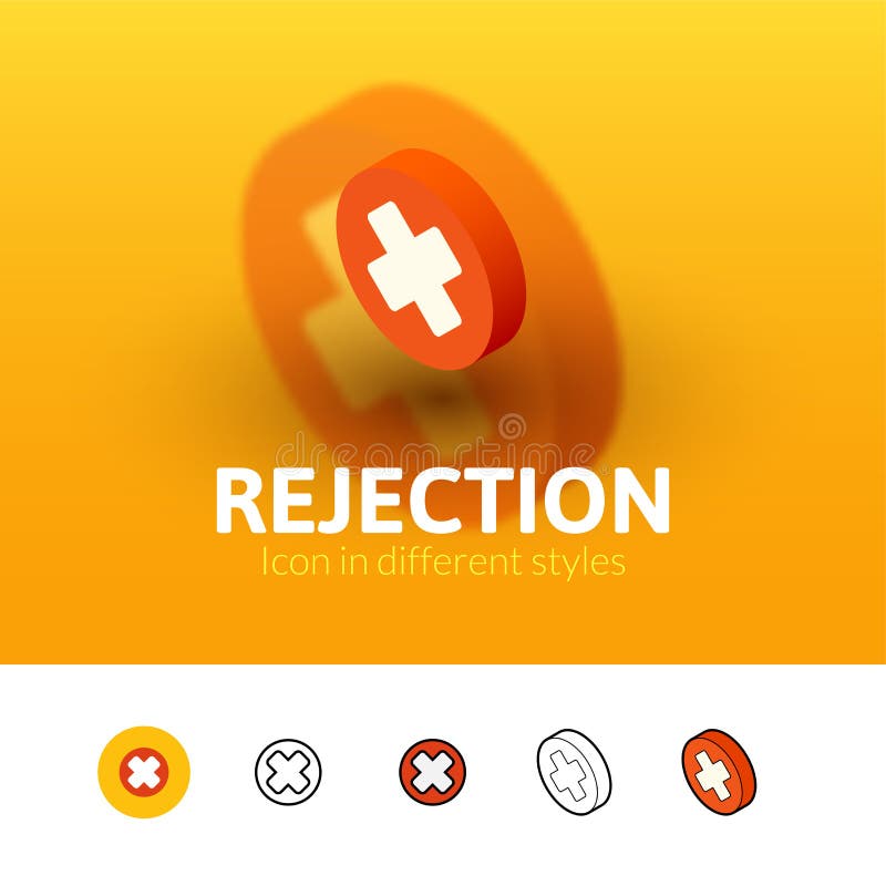 Rejection Icon in Different Style Stock Vector - Illustration of logo ...
