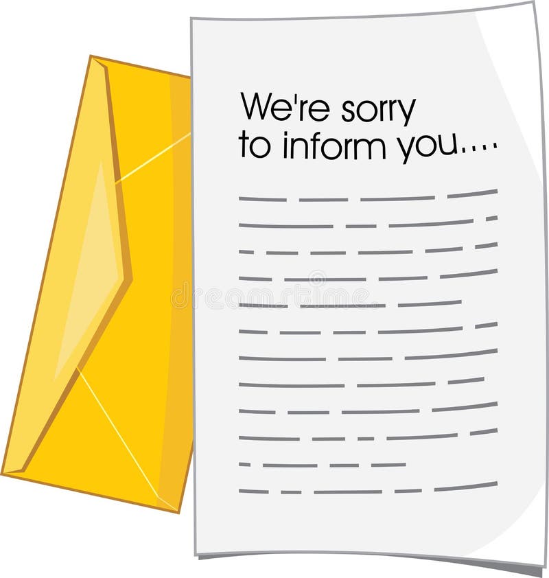 Rejection letter stock vector. Illustration of paper - 94880266