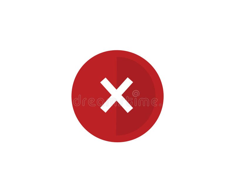 Rejection Symbol Cross Icon Refusion Cancel Delete Decline Stock Vector ...