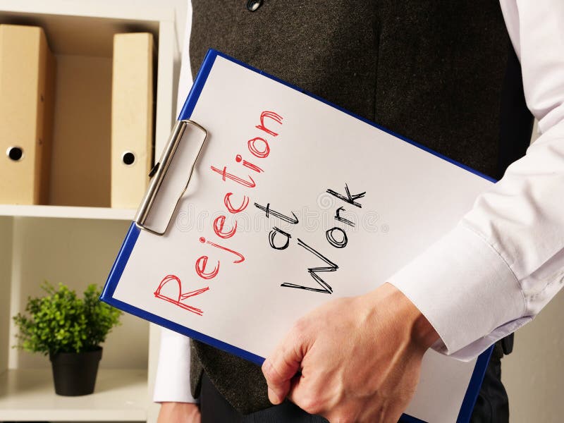 Rejection at Work is Shown on the Business Photo Using the Text Stock ...