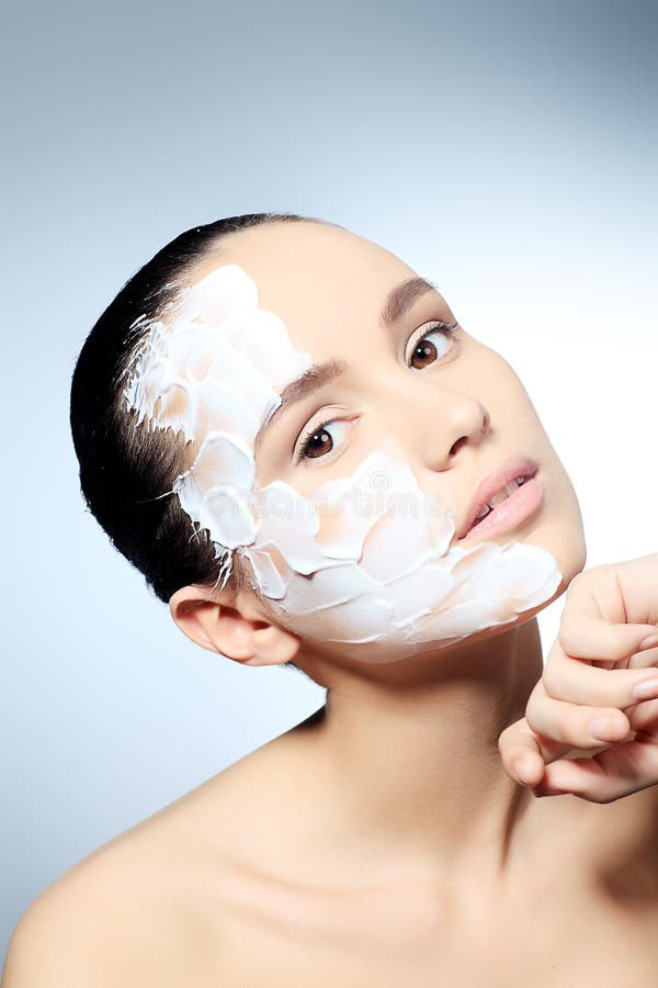 Woman Removing Facial Peel Off Mask. Stock Photo - Image of pamper ...
