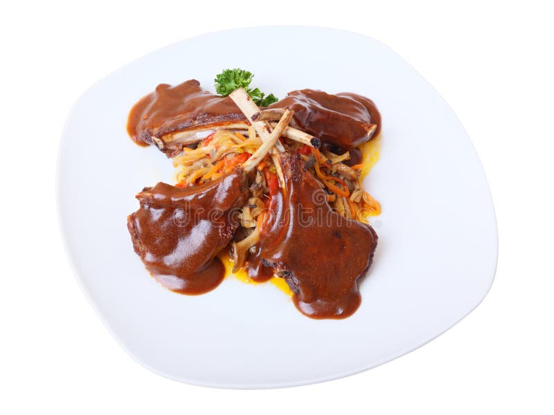 Rek van lam met jus stock afbeelding. Image of horizontaal - 39814723