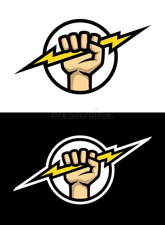 Relámpago de mano. stock de ilustración. Ilustración de sacador - 322371045