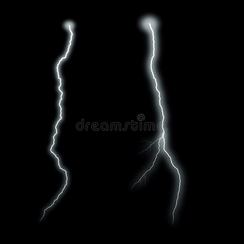 Relâmpago Isolado Sobre O Fundo Preto Ilustração Stock - Ilustração de ...