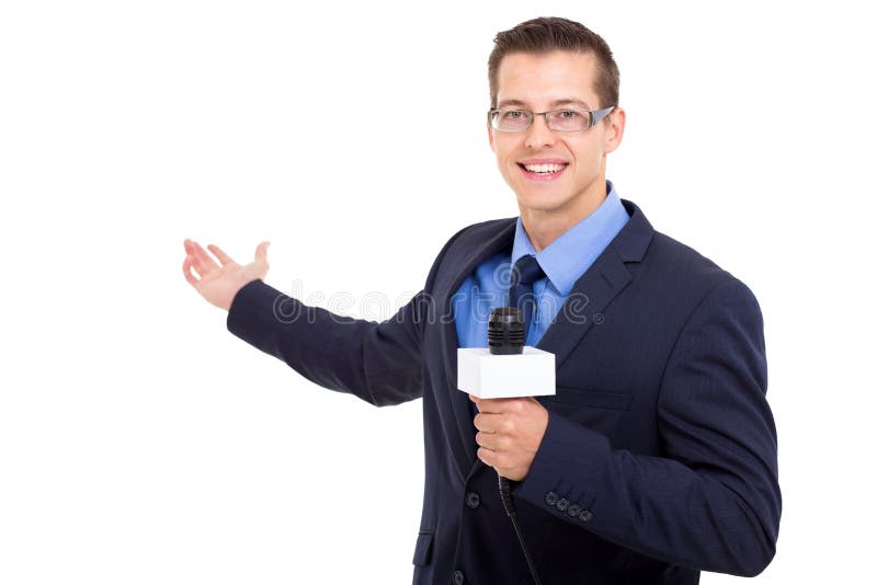 Relatório Do Journalista Da Notícia Imagem de Stock - Imagem de formal ...