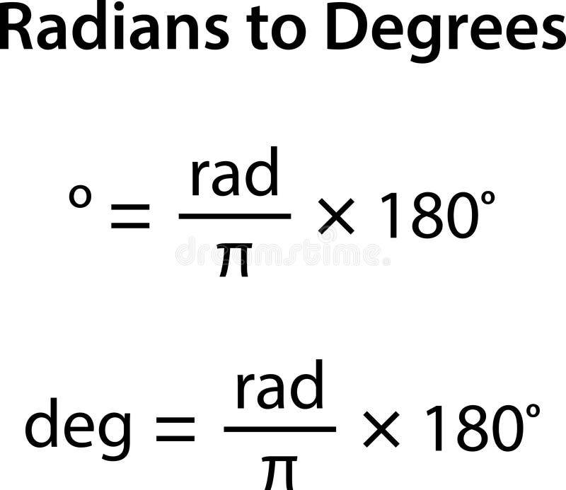 Relation between Degree and Radian. Vector Illustration Image Stock ...