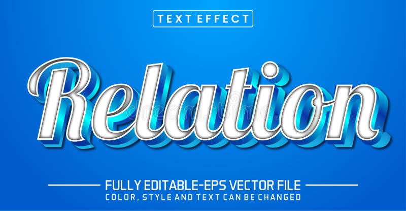 Relation Editable Text Style Effect Stock Vector - Illustration of ...
