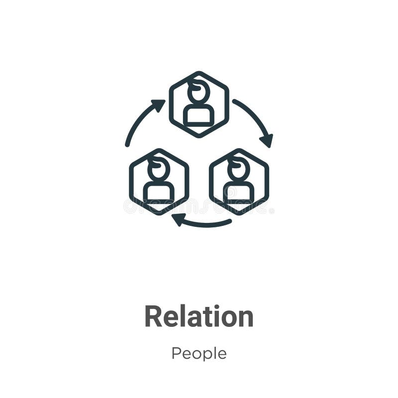 Relation Outline Vector Icon. Thin Line Black Relation Icon, Flat ...