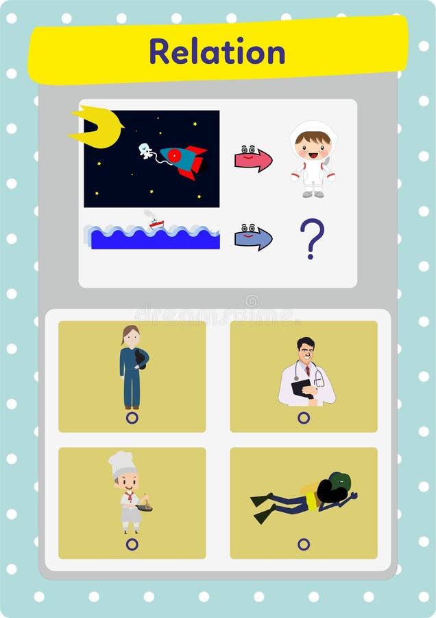 Relation things for kids. stock vector. Illustration of student - 246252363