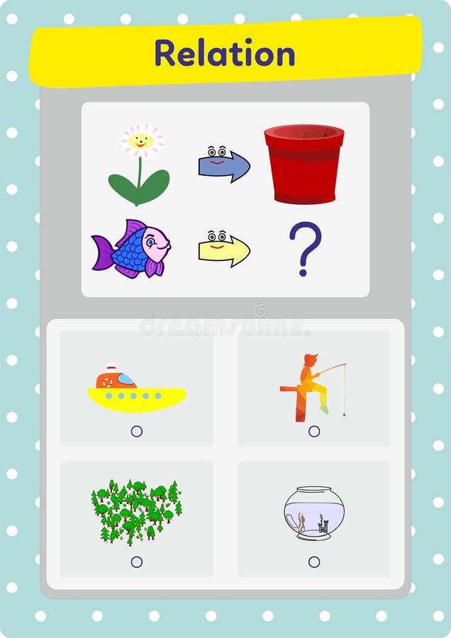 Relation things for kids. stock vector. Illustration of education ...