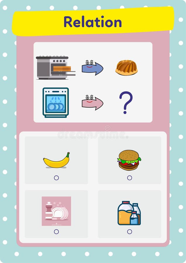 Relation things for kids. stock vector. Illustration of school - 246264034