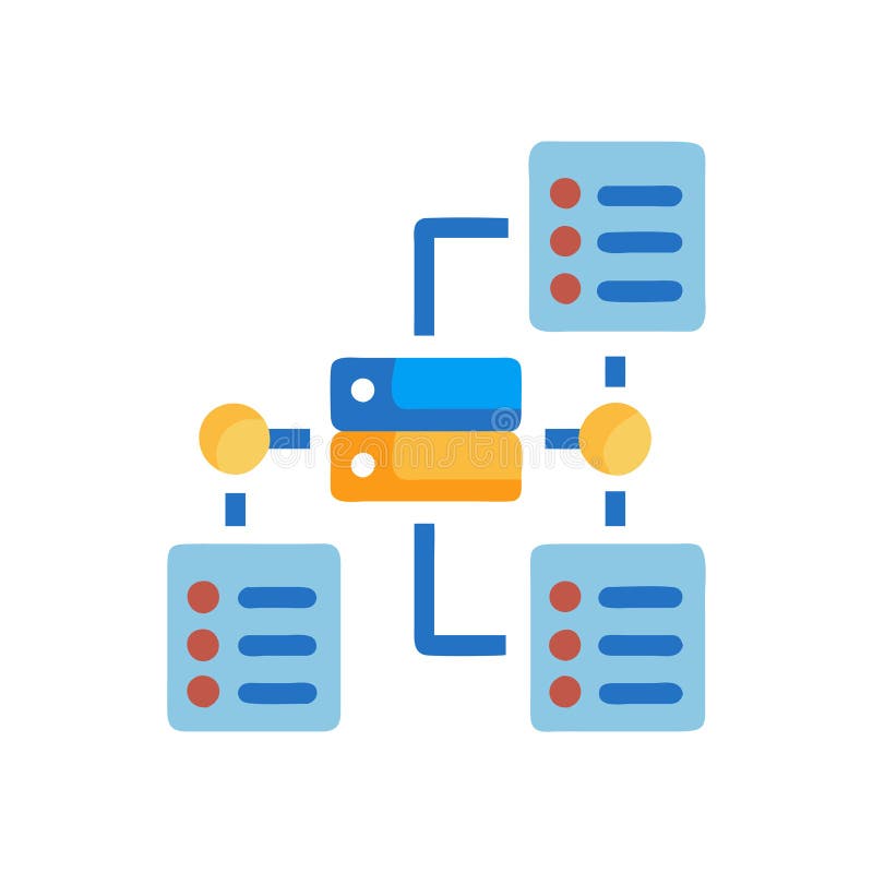Relational Database Technology Icon Stock Illustration - Illustration ...