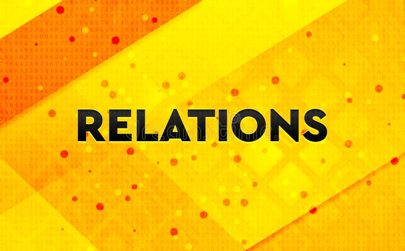 Relations Abstract Digital Banner Yellow Background Stock Illustration ...