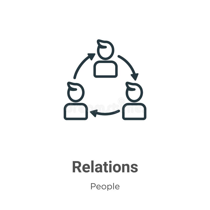 Relations Outline Vector Icon. Thin Line Black Relations Icon, Flat ...
