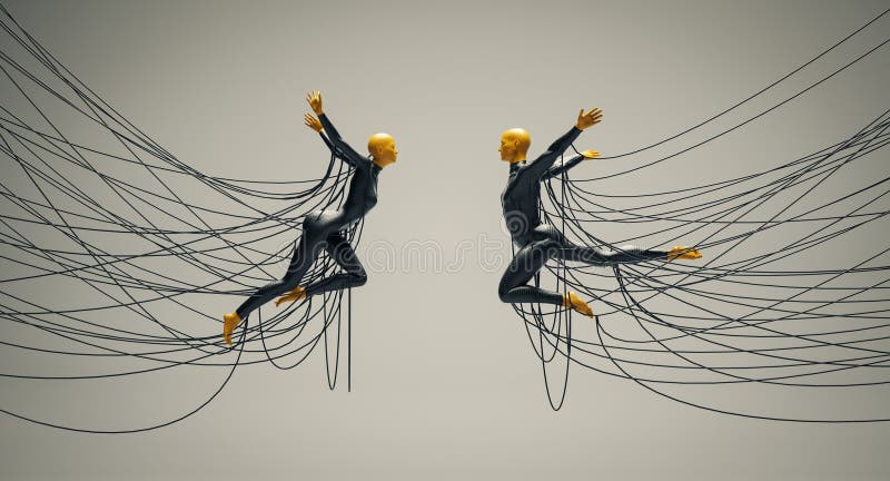 Relationship Abstract. Abstract Couple Wired Stock Illustration ...