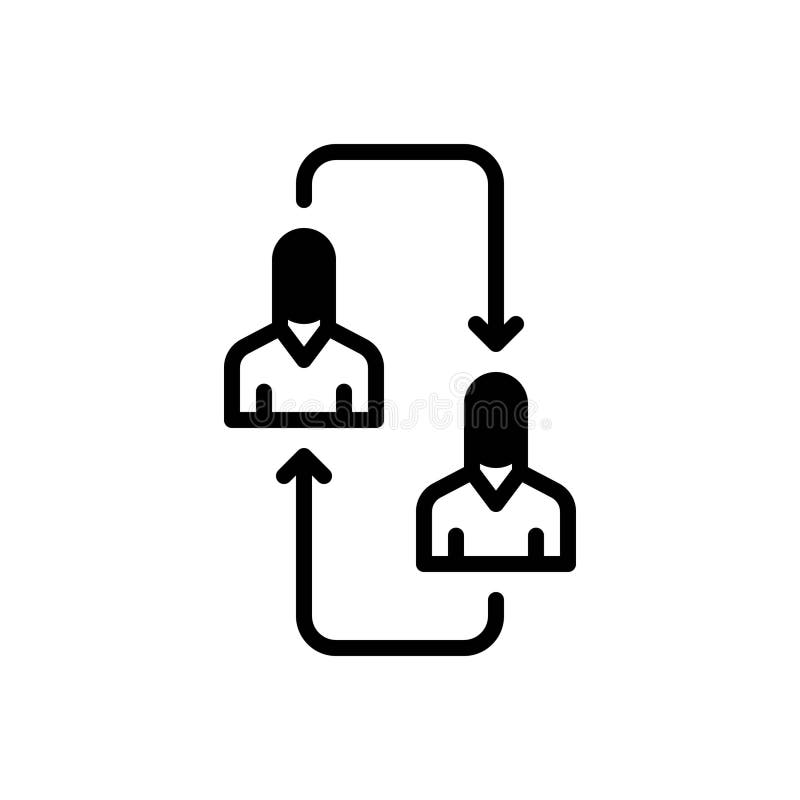 Black Solid Icon for Relationship, Connection and Partnership Stock ...