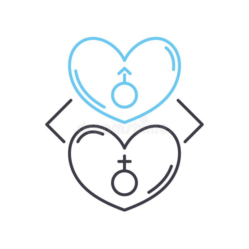 Relationship Line Icon, Outline Symbol, Vector Illustration, Concept ...