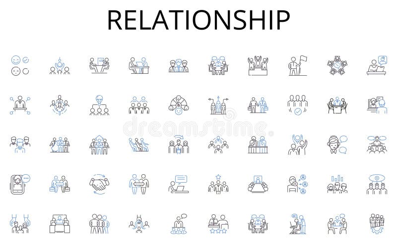 Relationship Line Icons Collection Transformation Adaptation
